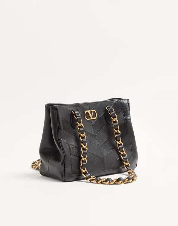 Valentino Garavani Patchwork Vlogo Signature Tote Bag With Chain Strap