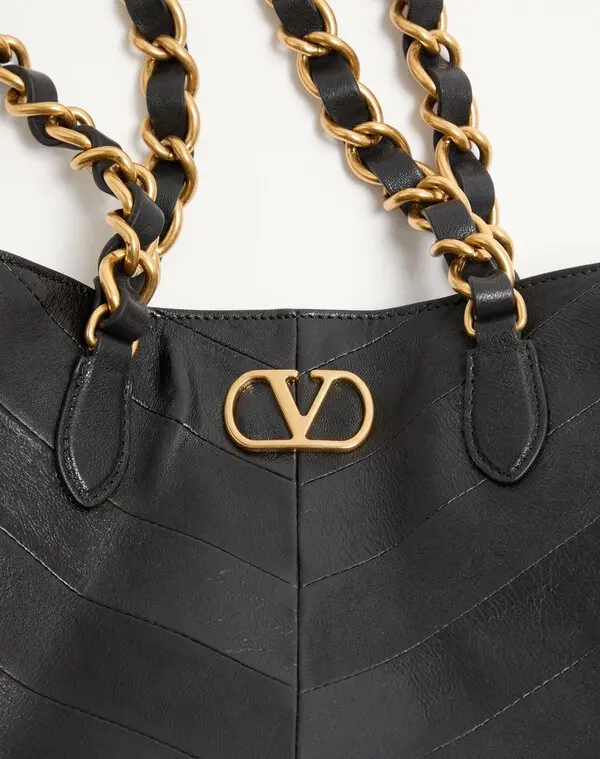 Valentino Garavani Patchwork Vlogo Signature Tote Bag With Chain Strap