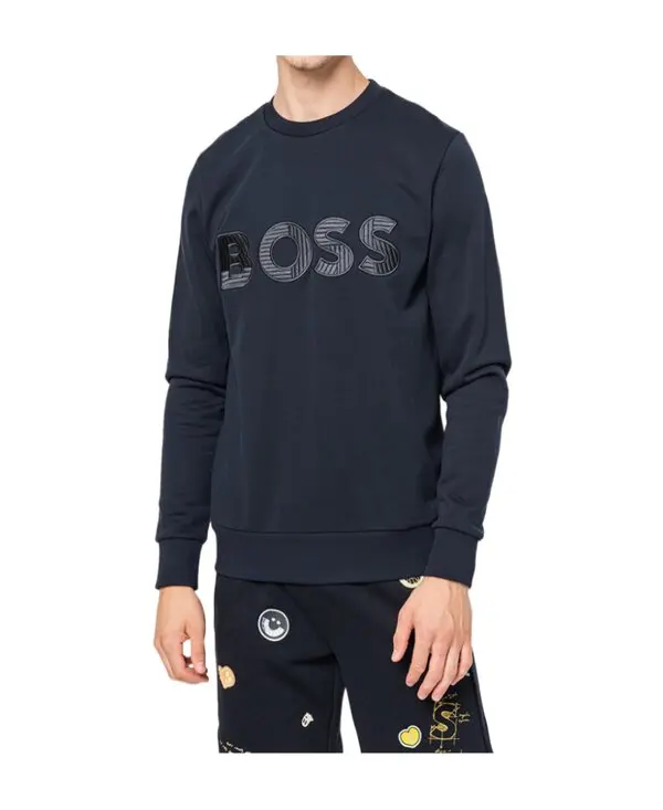 Hugo Boss Logo-print Crew-neck Sweater
