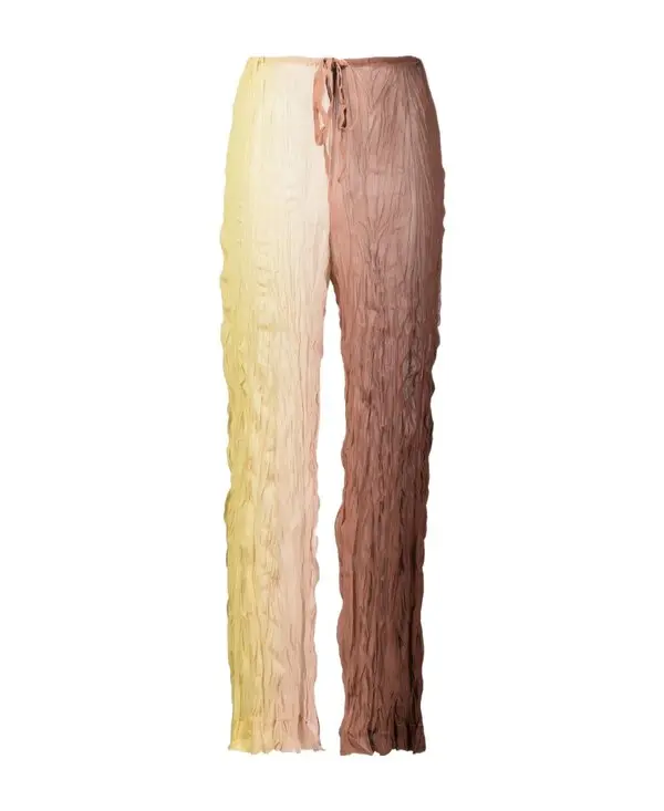 Erika Cavallini Two-tone Crinkled Casual Pants
