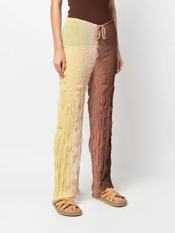Erika Cavallini Two-tone Crinkled Casual Pants