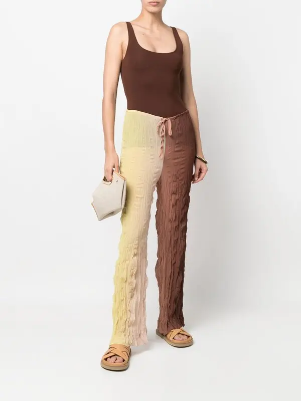 Erika Cavallini Two-tone Crinkled Casual Pants