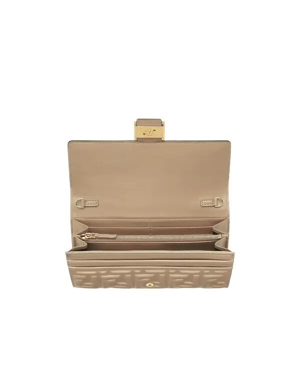 Fendi Ff Motif Baguette Continental Chain-linked Wallet - Nude