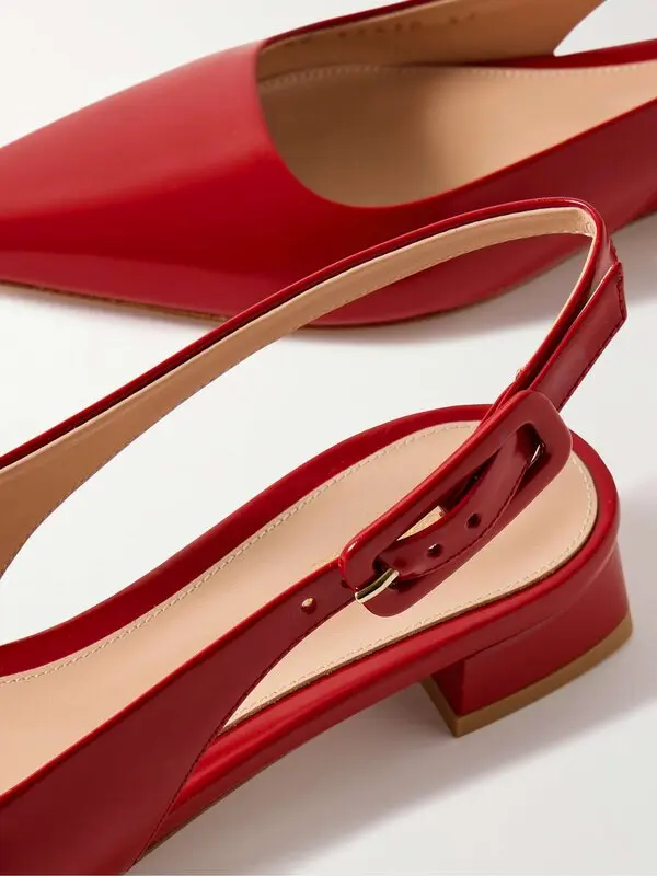 GIANVITO ROSSI Slingback Flats With Square Toe And Open Heel