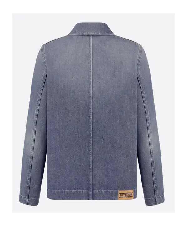 Dior Denim Workwear Jacket With Bee Embroidery