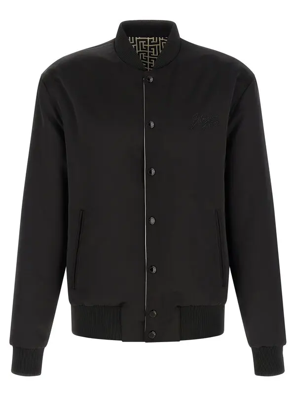 Balmain Monogram Reversible Bomber Jacket - Black