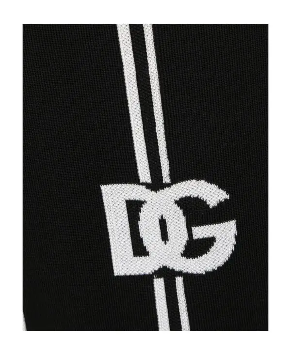 Dolce & Gabbana Logo-print Knitted Polo Shirt - Black