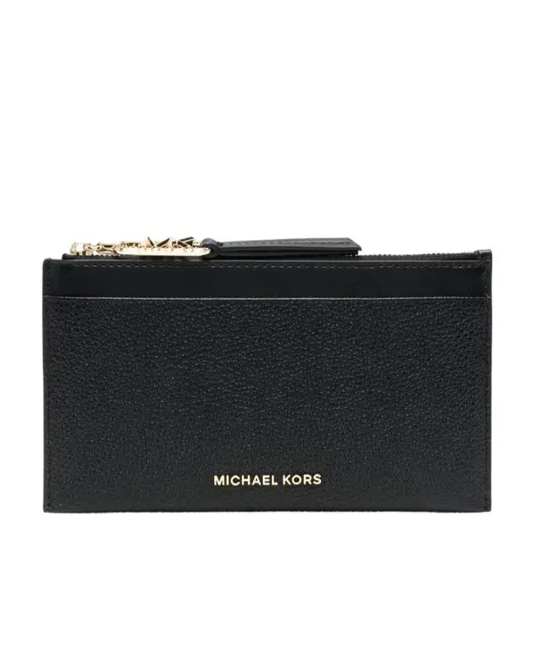 Michael Kors Logo Plaque Zipped Wallet - Black