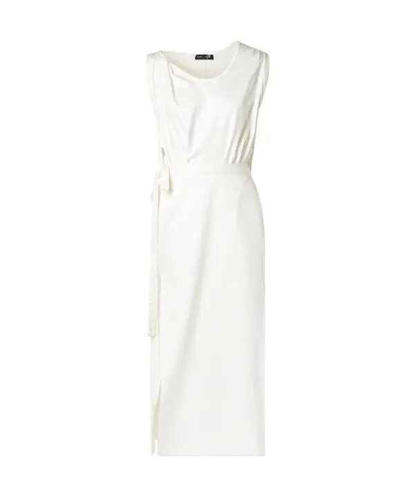 Proenza Schouler Sleeveless Wrap Dress With Pleats - White