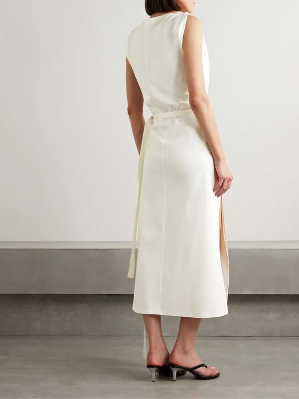 Proenza Schouler Sleeveless Wrap Dress With Pleats