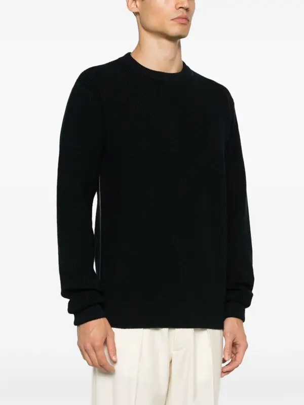 JIL SANDER Side Zip Detail Wool Jumper - Black