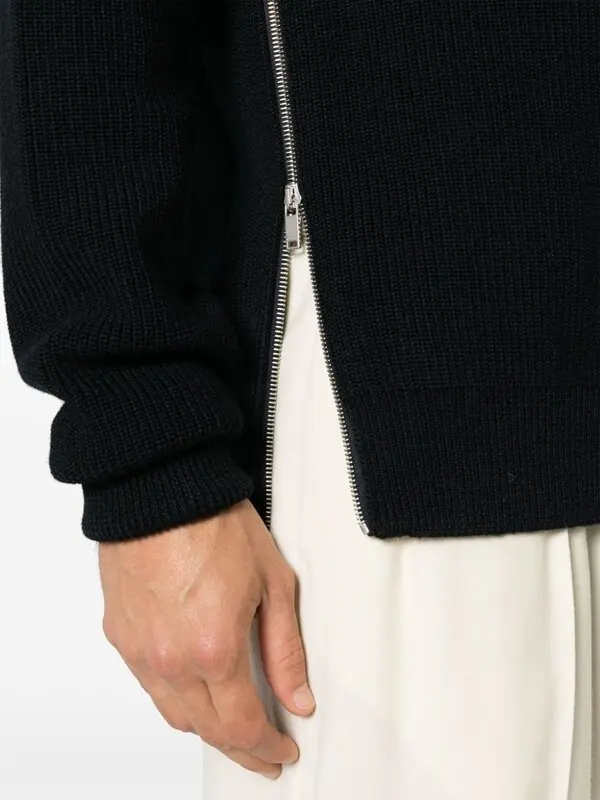 JIL SANDER Side Zip Detail Wool Jumper - Black