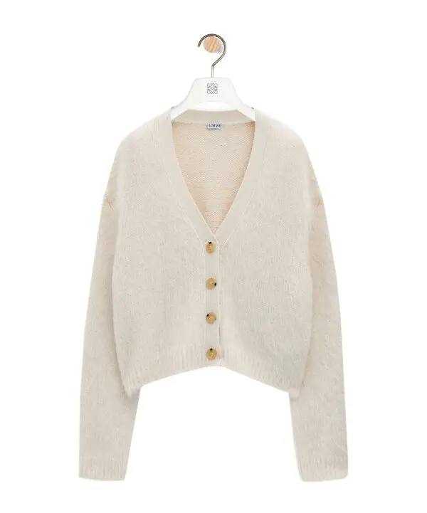 Loewe V-neck Alpaca And Wool Blend Cardigan