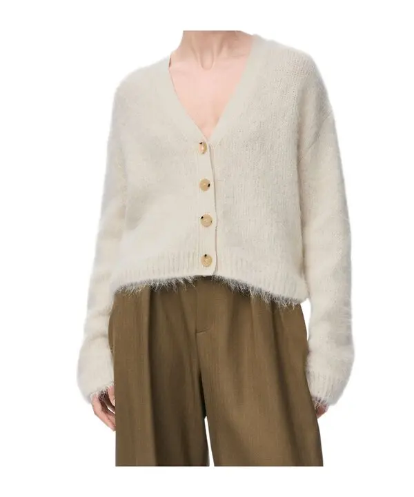 Loewe V-neck Alpaca And Wool Blend Cardigan