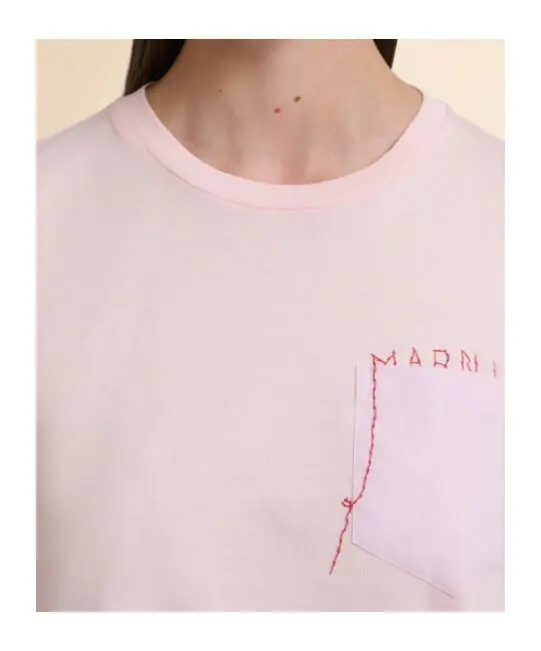 Marni Hand-stitched Logo T-shirt - Pink