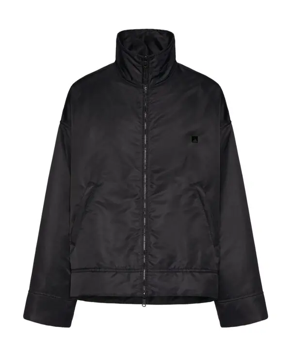 Valentino Garavani Stud Detailed Zip-up Jacket - Black