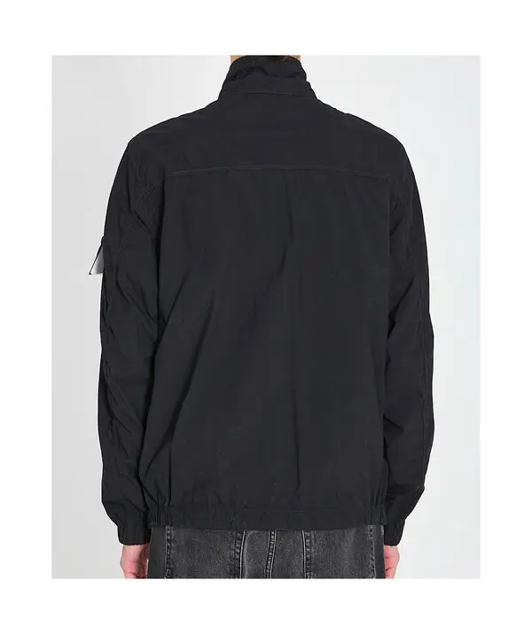 Stone Island Frosted Nylon Stand Collar Jacket - Black