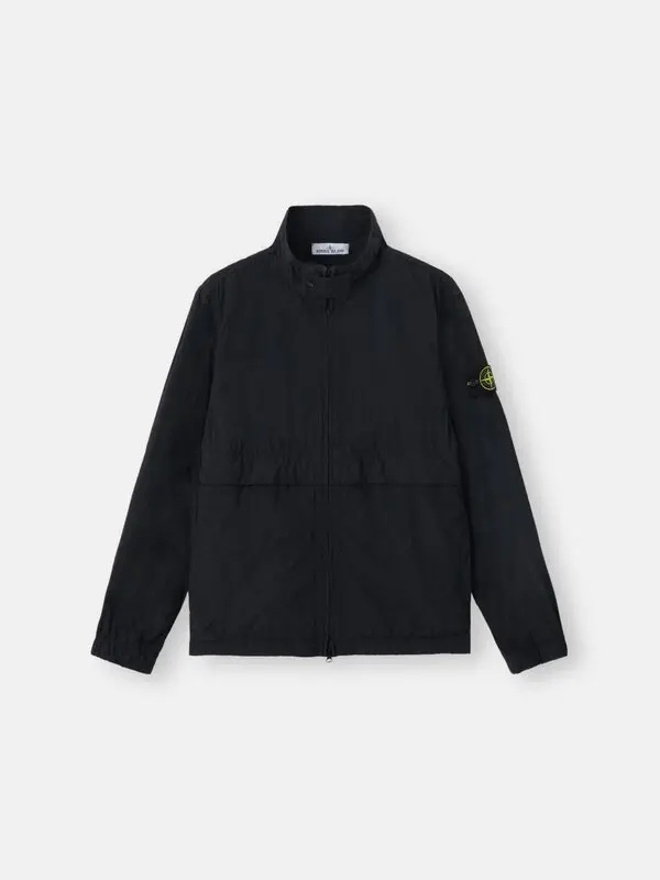 Stone Island Frosted Nylon Stand Collar Jacket - Black