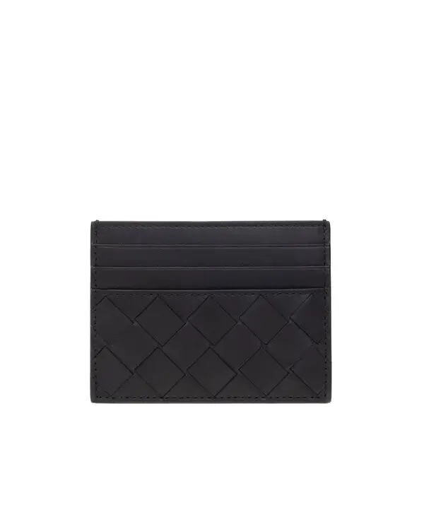 Bottega Veneta Woven Card Holder - Black
