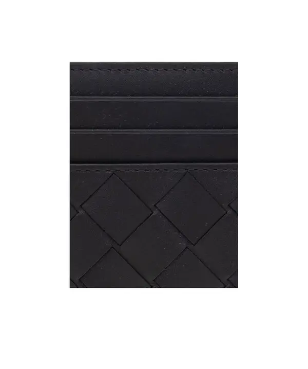 Bottega Veneta Woven Card Holder - Black