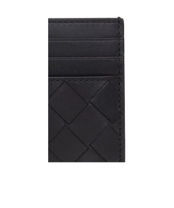 Bottega Veneta Woven Card Holder - Black