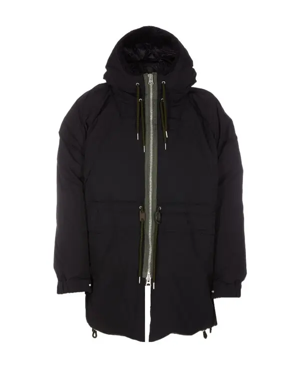Sacai Hooded Drawstring Parka - Black