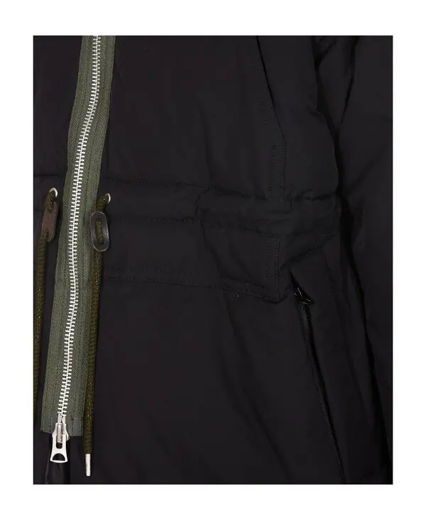 Sacai Hooded Drawstring Parka - Black