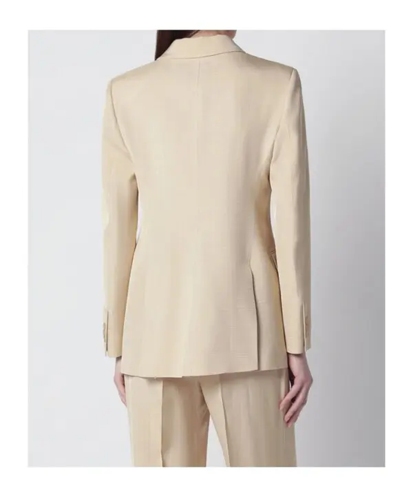 P.a.r.o.s.h Double-breasted Jacket With Front Flap Pockets And Double Back Vents - Nude
