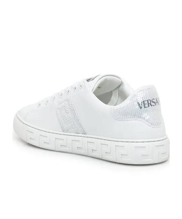 Versace Greca Embellished Lace-up Sneakers