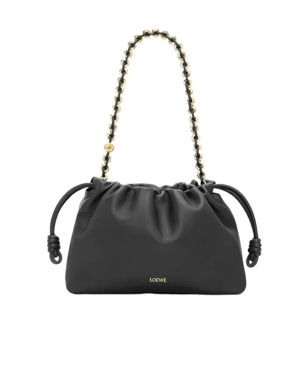 Loewe Flamenco Medium Drawstring Shoulder Bag - Black