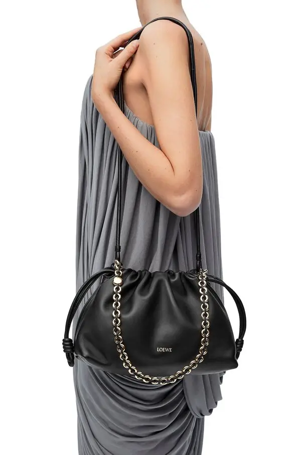 Loewe Flamenco Medium Drawstring Shoulder Bag - Black