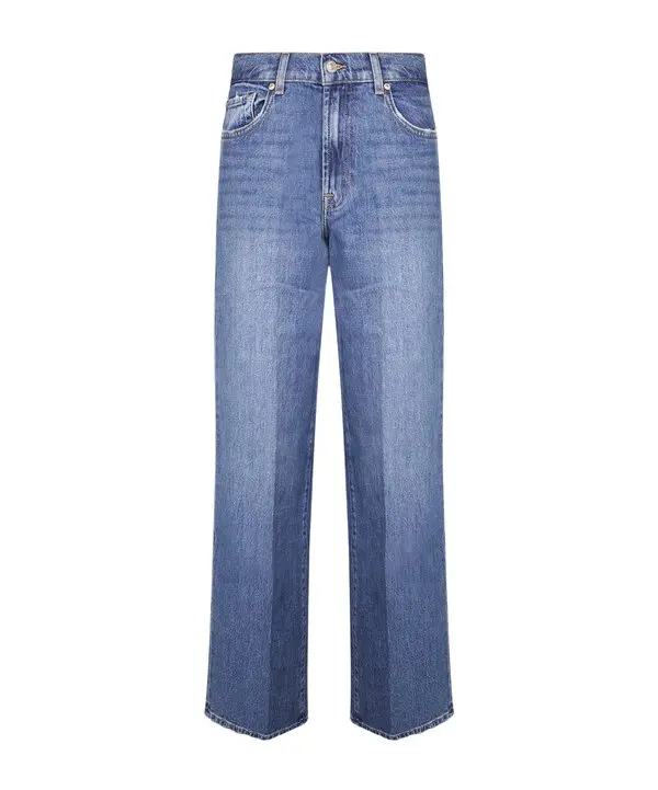 7 For All Mankind Straight-leg Jeans In Medium Wash - Blue