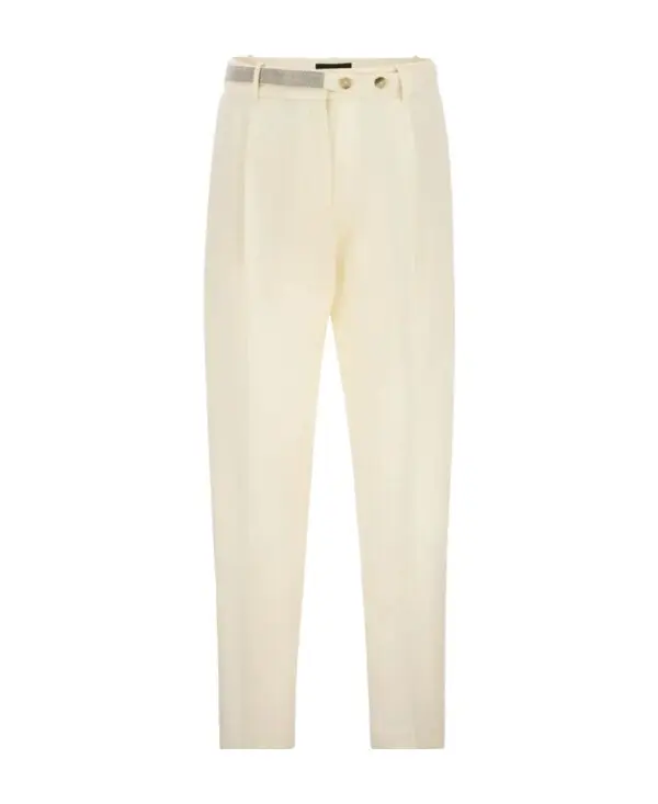 Fabiana Filippi Embellished Belt Straight-leg Pants
