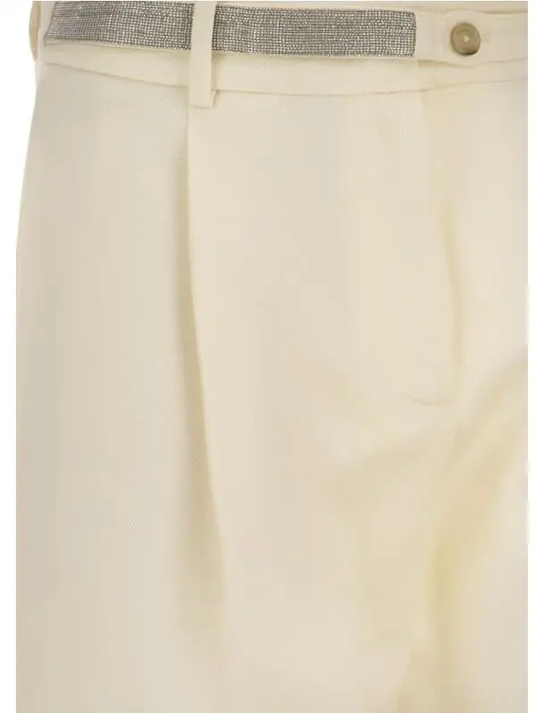 Fabiana Filippi Embellished Belt Straight-leg Pants