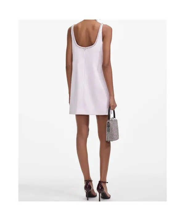 SELF-PORTRAIT Sleeveless Pearl Trim Mini Dress