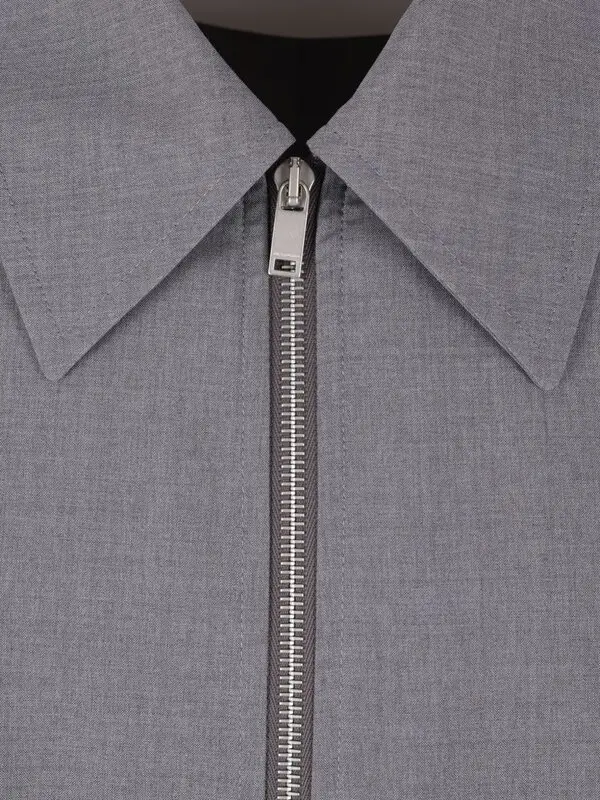 JIL SANDER Poplin Zip-up Jacket - Gray
