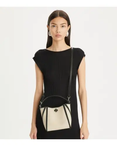 Tory Burch Small Mcgraw Canvas Bucket Bag