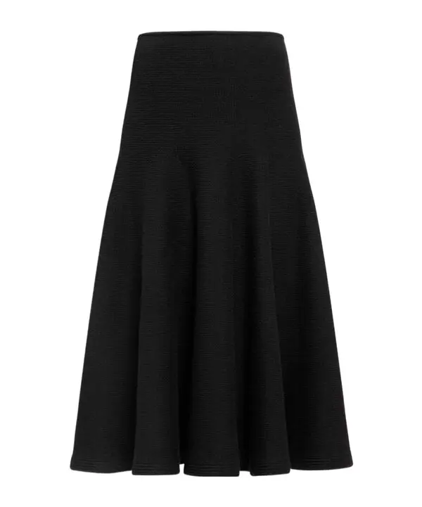 Alaïa Alaa Knit Flare Skirt - Black