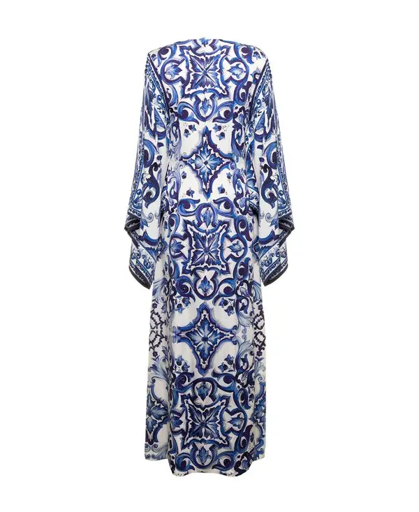 Dolce & Gabbana Majolica Print Silk Maxi Dress