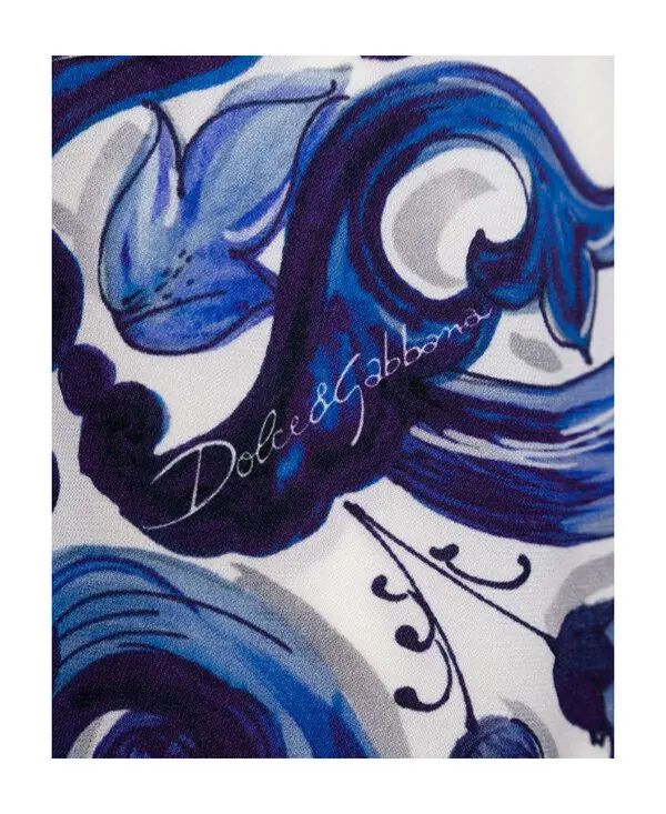 Dolce & Gabbana Majolica Print Silk Maxi Dress