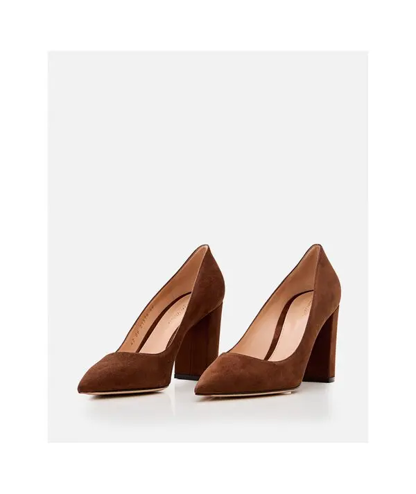 GIANVITO ROSSI Pointed Toe Block Heel Pumps