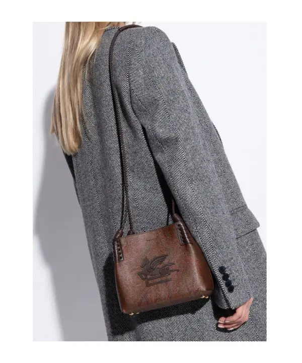 Etro Paisley Libra Small Top Handle Bag - Brown