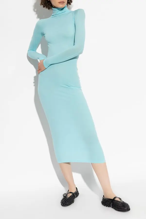 Alaïa High Neck Long Sleeve Dress