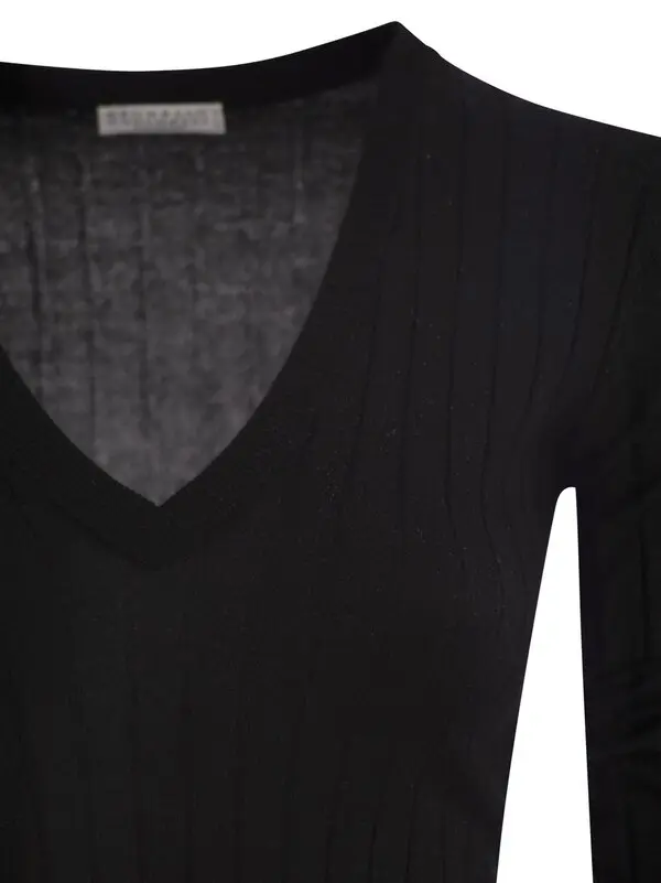 Brunello Cucinelli Long Sleeve V-neck Ribbed Jumper