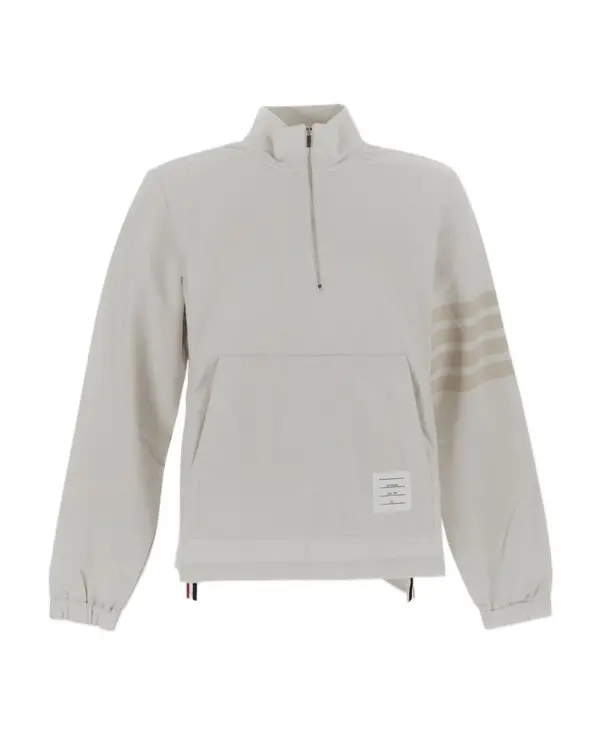 Thom Browne 4-bar Stripe Half-zip Sweatshirt - Beige