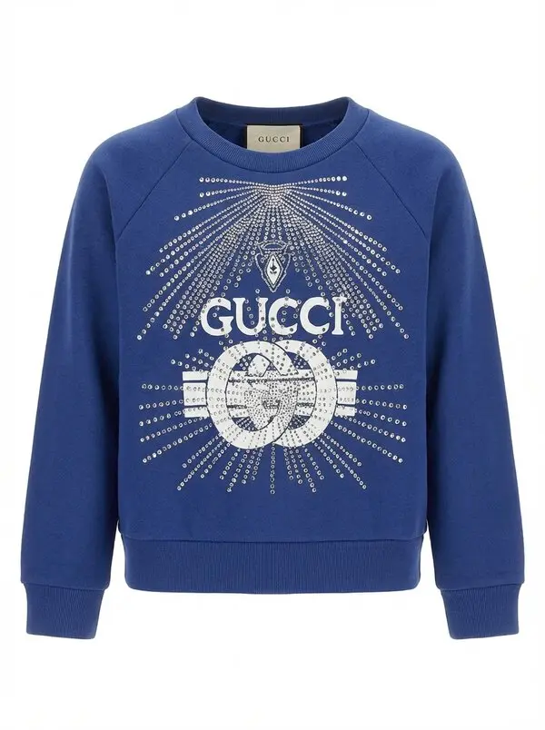 Gucci Embellished Logo Sweatshirt - Blue
