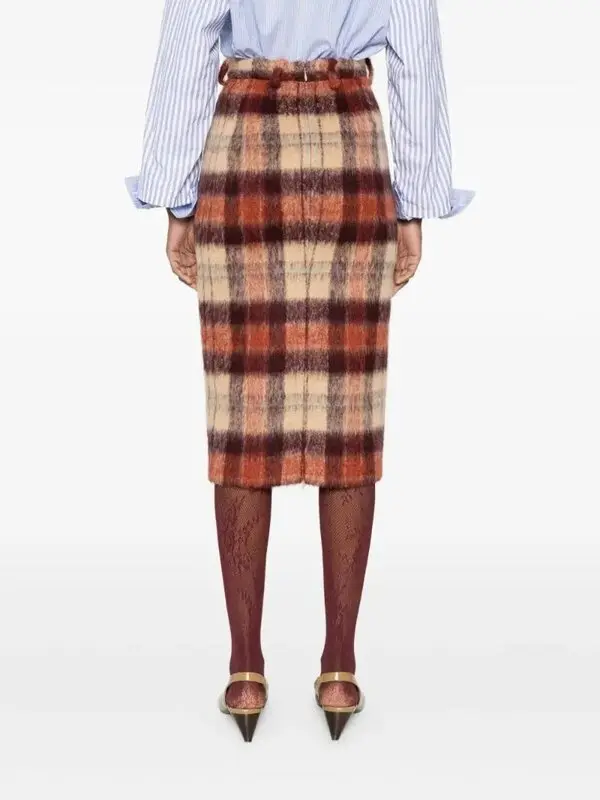 N.21 Checked Midi Skirt