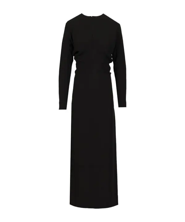 TOTEME Round Neck Slouch-waist Maxi Dress - Black
