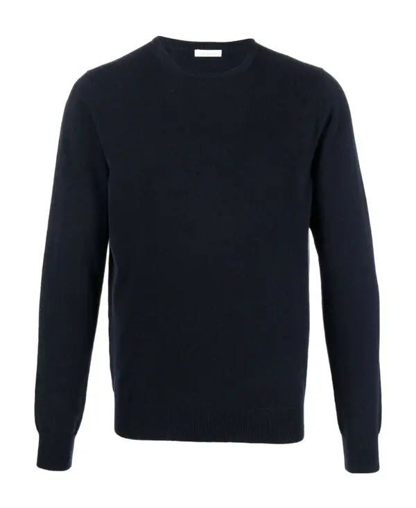 Malo Crewneck Knitted Jumper Cashmere - Black