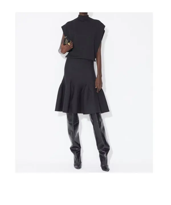 Alaïa Wool Knit Jumpsuit With Hat Sleeves